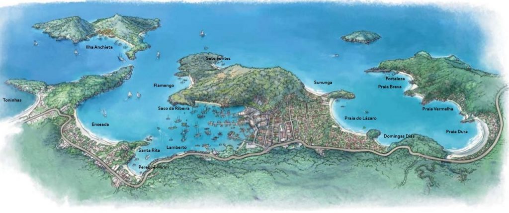 Mapa da Orla de Ubatuba - Litoral Norte de São Paulo - Conheça!!!